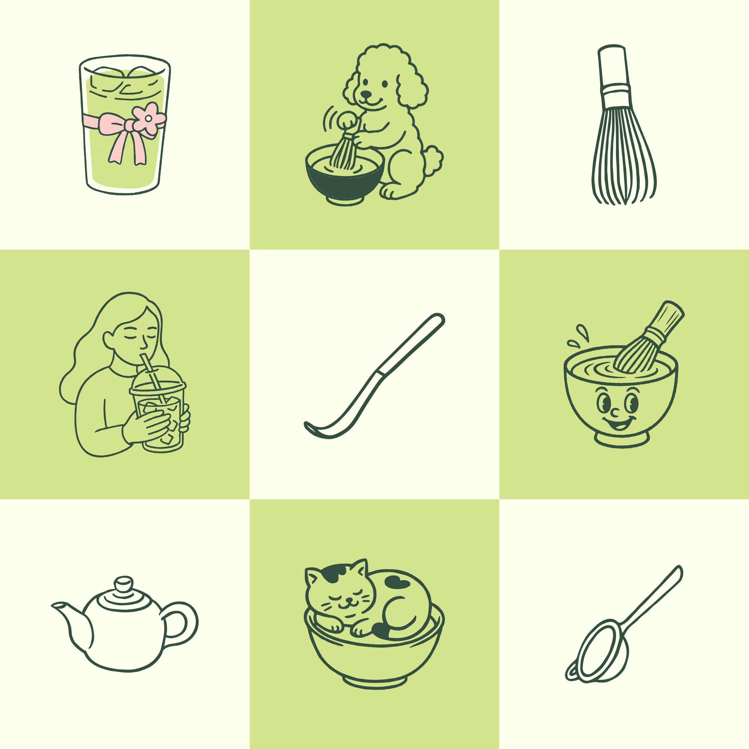 50 Matcha Tea Illustrations | Matcha Clipart | Matcha Tea PNG | Cute ...