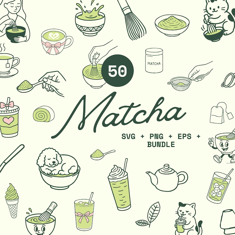 Matcha Ornament Svg - Etsy