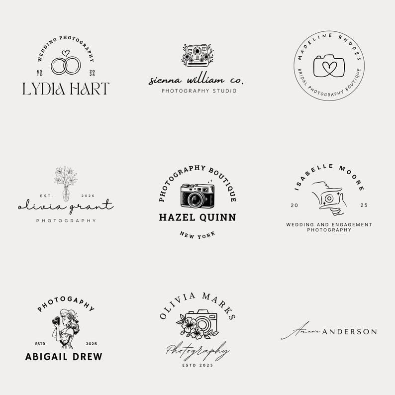 50 Premade Photography Logo | Customizable Wedding Photography Logos ...