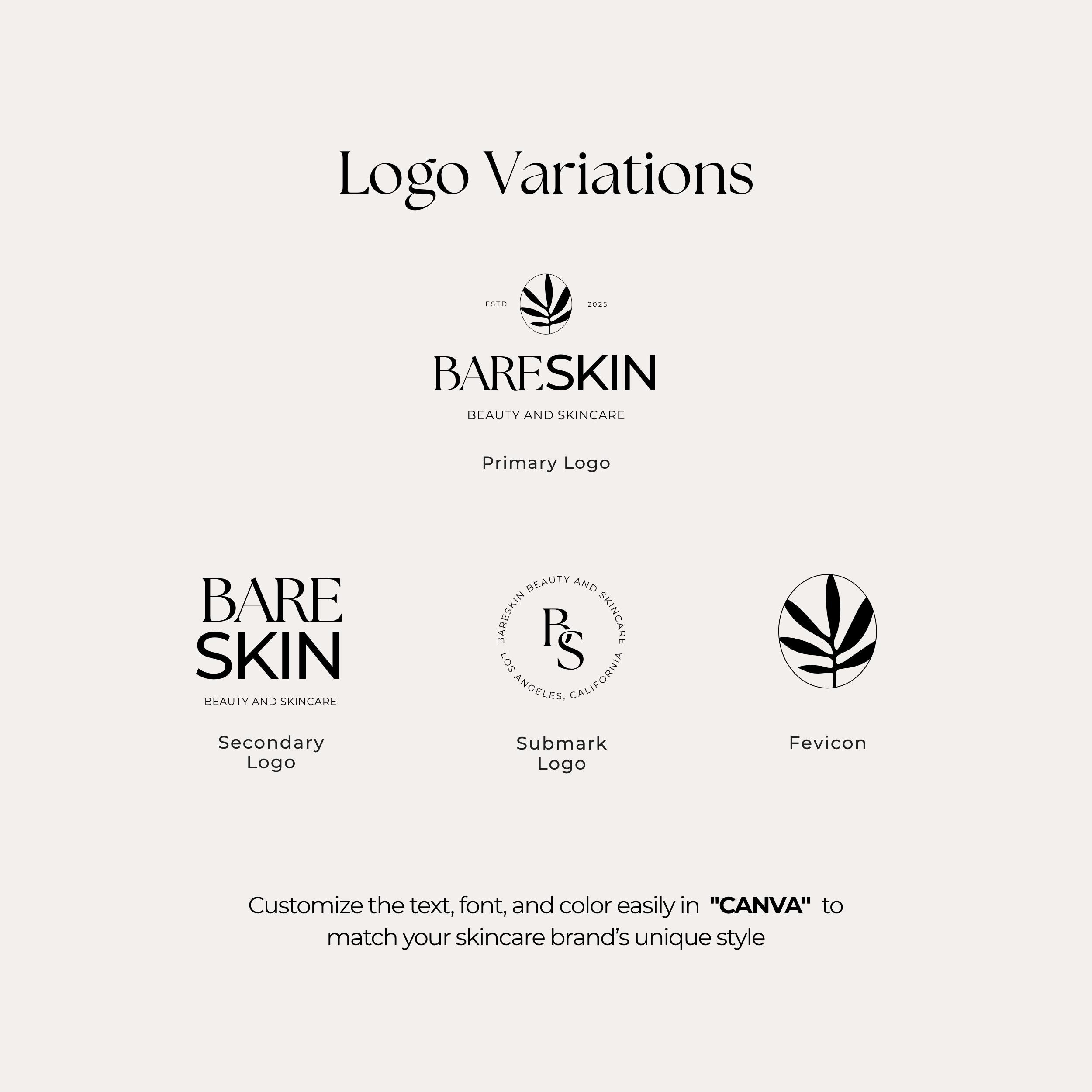 Premade Logo Design, Skincare Logo, Wellness Beauty Logo, Minimal Logo ...