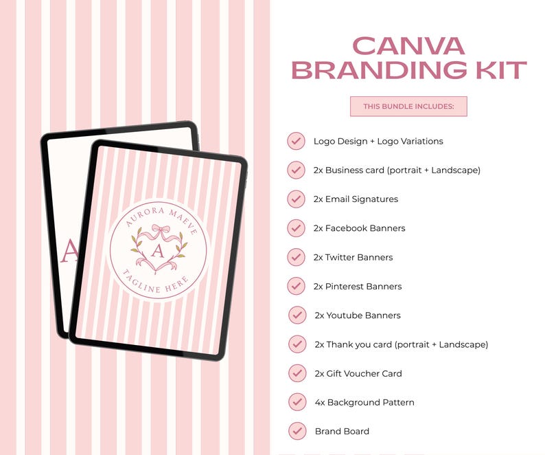Canva Branding Kit Template, Premade Logo Canva, Vintage Retro Logo ...