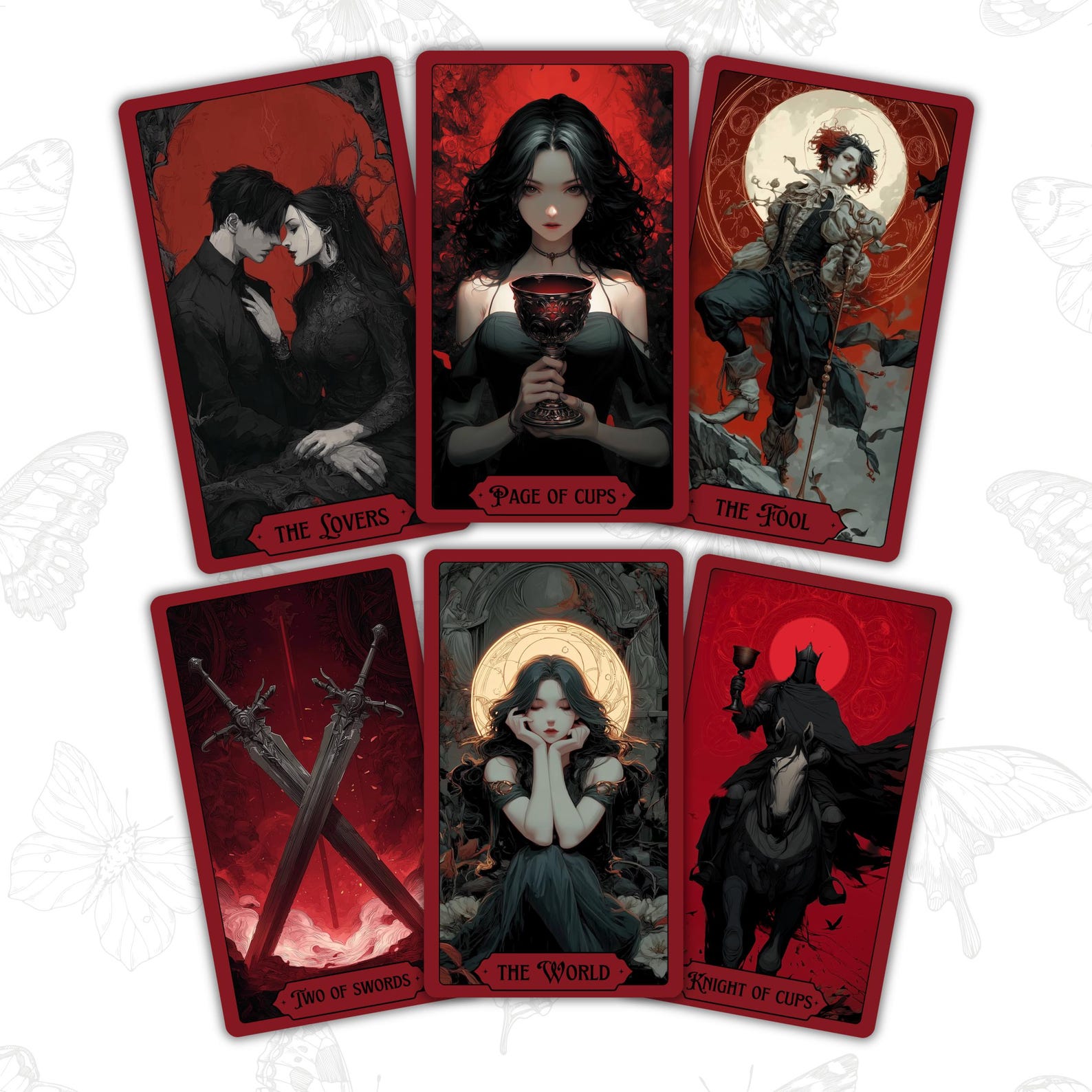 Printable Tarot Deck Gothic Theme, Dark Fantasy, 78 Cards Tarot Deck ...