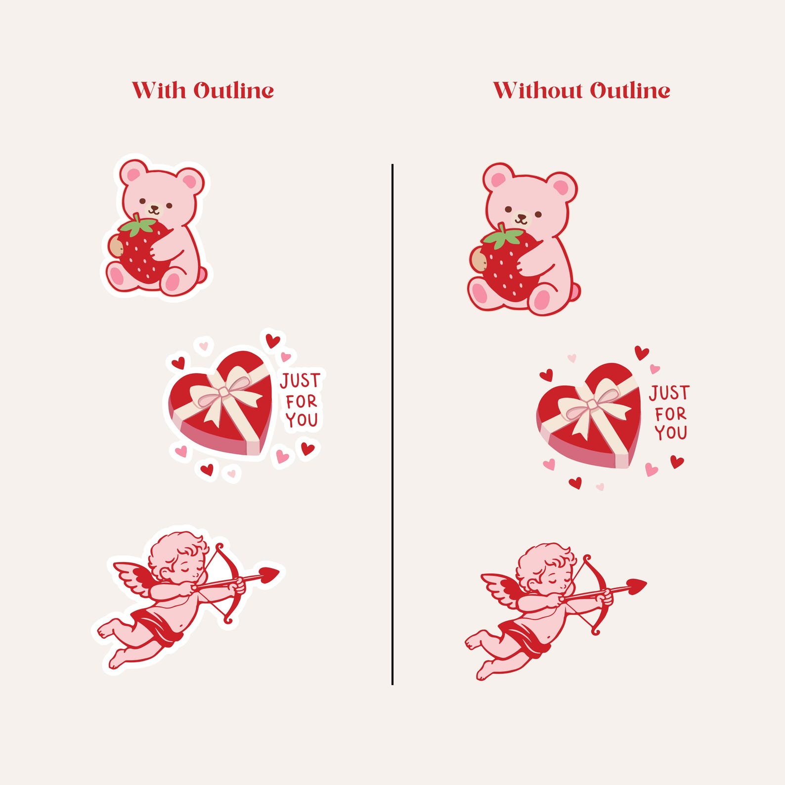 50 Digital Valentine's Day Stickers | Valentine Vinyl Sticker PNG, SVG ...