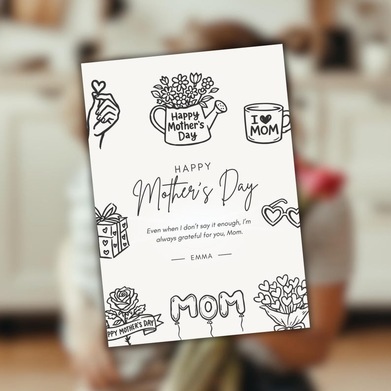 50 Hand Drawn Mothers Day Clipart Bundle | Mother's Day Illustration ...