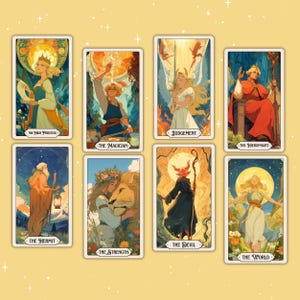 Printable Tarot Deck Anime Theme Major Arcana Deck, 22 Cards Tarot Deck ...