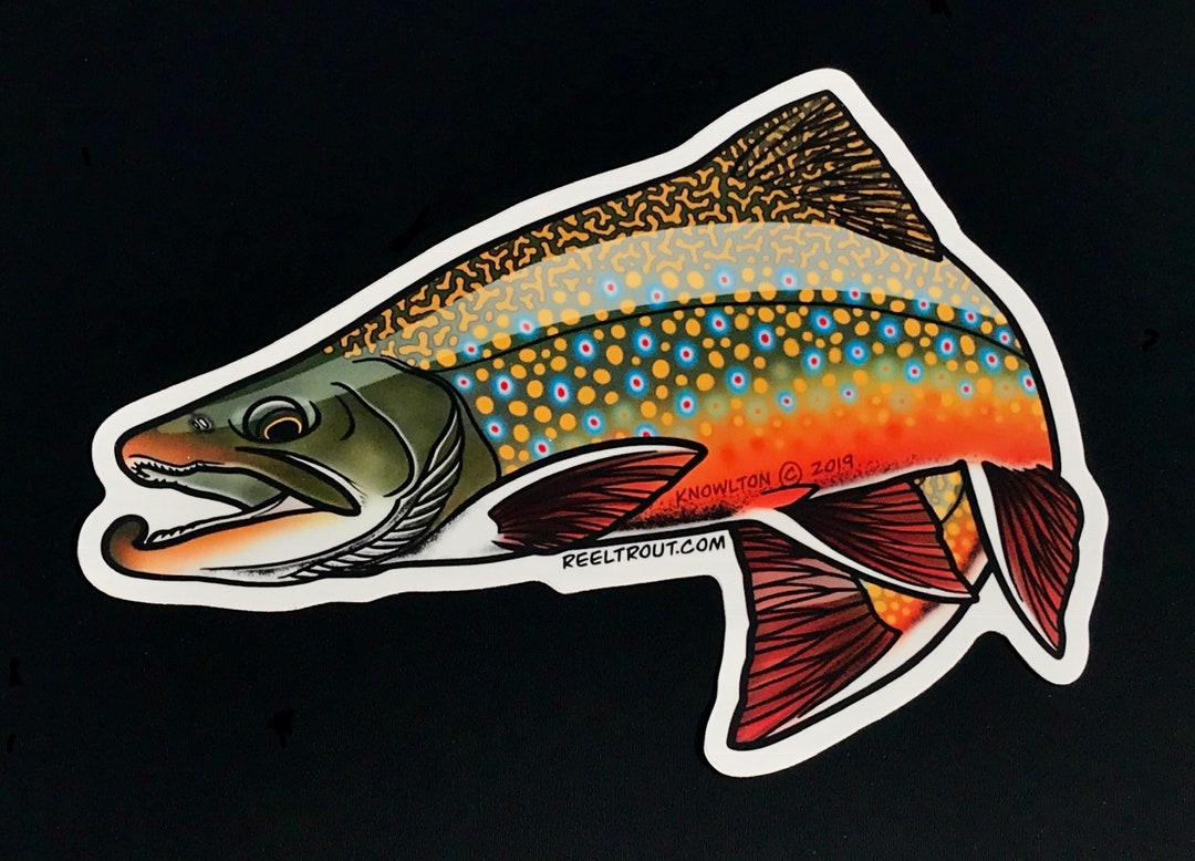 Brook Trout Vinyl Decal Sticker - LEFT FACING || Fly Fishing Art, Lodge ...