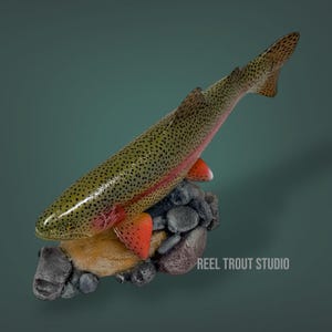 Rainbow Trout Sculpture Fishing Gift for Angler Fisherman Art Home ...