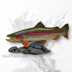 Rainbow Trout River Sculpture Fishing Gift for Anglers Handmade Made in ...