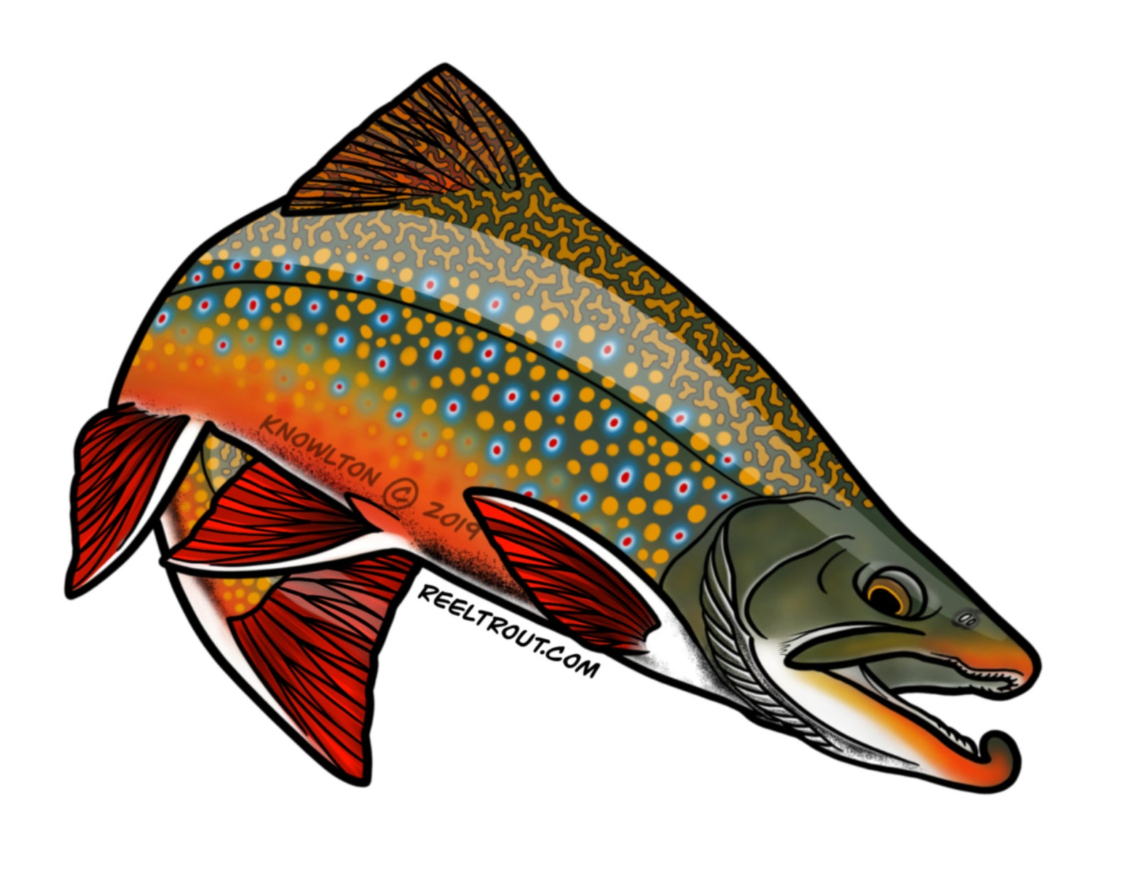 Brook Trout Vinyl Decal Sticker RIGHT FACING Fly Fishing - Etsy