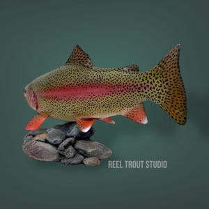 Rainbow Trout Sculpture Fishing Gift for Angler Fisherman Art Home ...