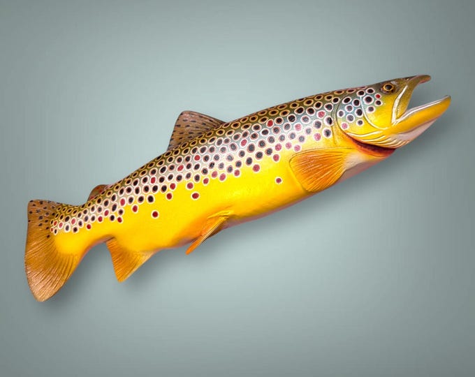 Brown Trout Wall Sculpture Gift for Angler Fisherman Graduation ...