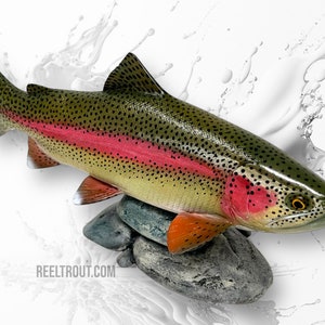 Rainbow Trout Sculpture Fishing Gift for Angler Fisherman Art Home ...