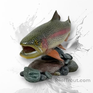 Rainbow Trout River Sculpture Fishing Gift for Anglers Handmade Made in ...