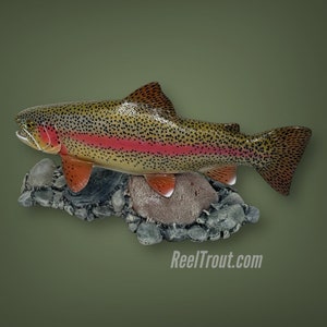 Rainbow Trout Sculpture Christmas Gift for Anglers Handmade Made in ...