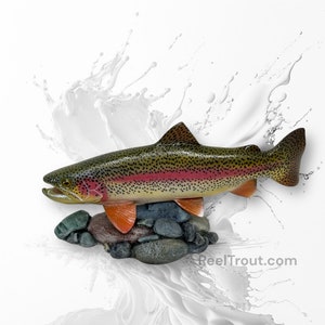 Rainbow Trout River Sculpture Fishing Gift for Anglers Handmade Made in ...