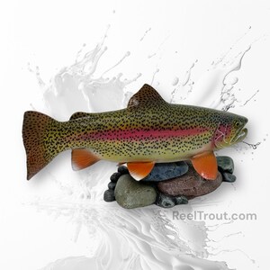 Rainbow Trout River Sculpture Fishing Gift for Anglers Handmade Made in ...