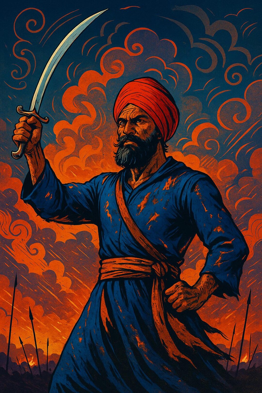 Neo-trad Sikh Art - the Last Stand - Etsy