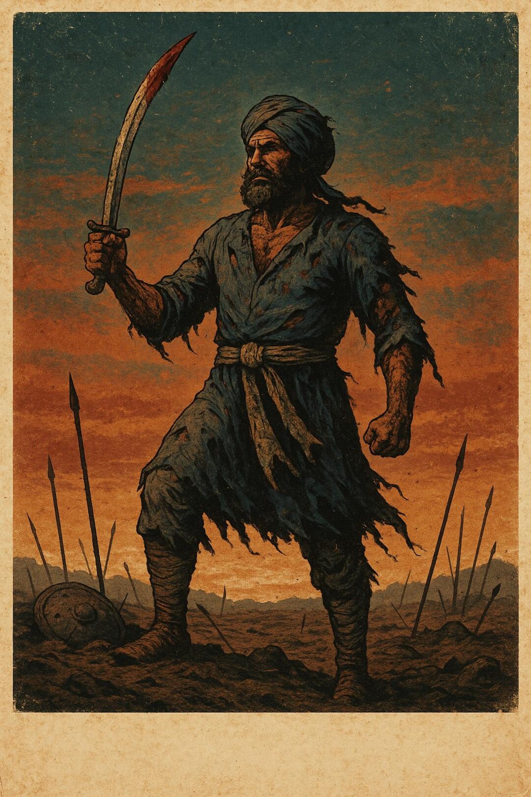 Vintage Sikh Art - the Last Stand - Etsy