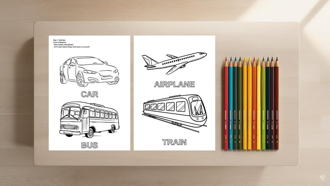 7-day Printable Coloring Book for Kids Ages 3-7 | Fun Educational ...