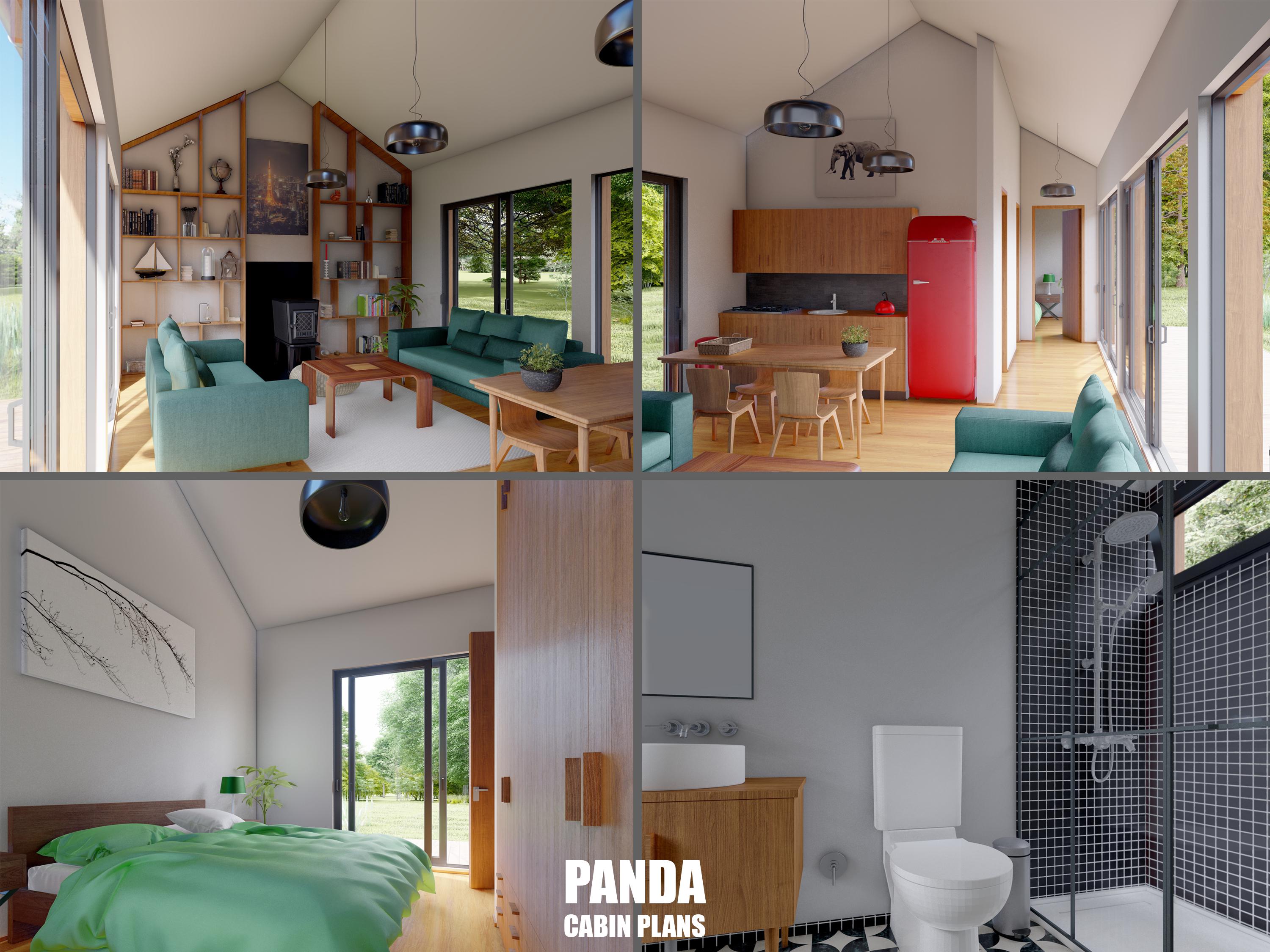 16x48 Modern Cabin Plan - 1 Bedroom Tiny House 768 Sq Ft - DIY Floor ...