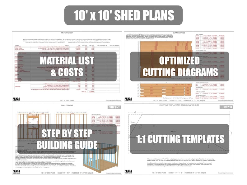 10x10 Shed Plans - DIY Building Guide - Blueprints PDF With Material ...