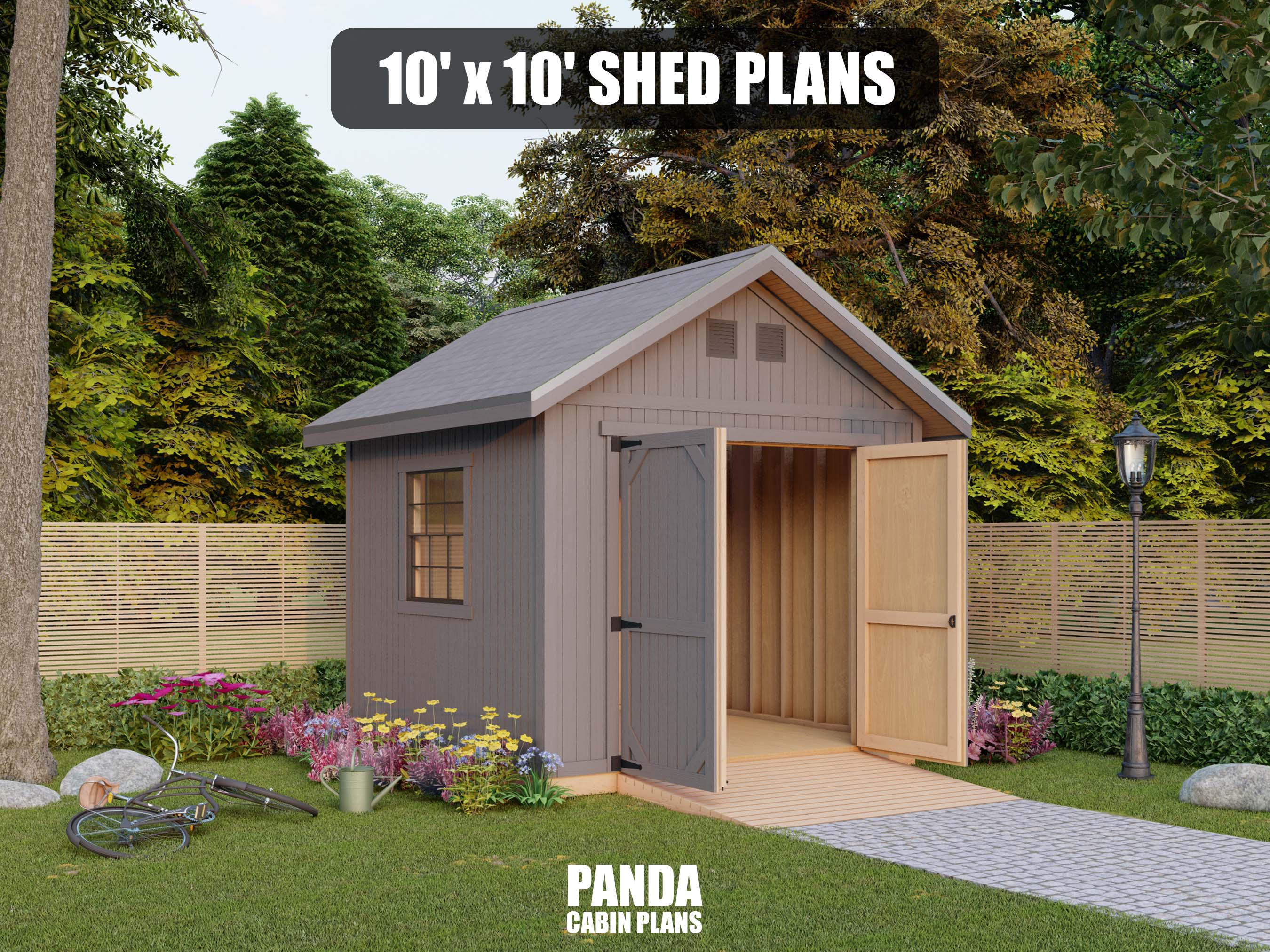 10x10 Shed Plans - DIY Building Guide - Blueprints PDF With Material ...