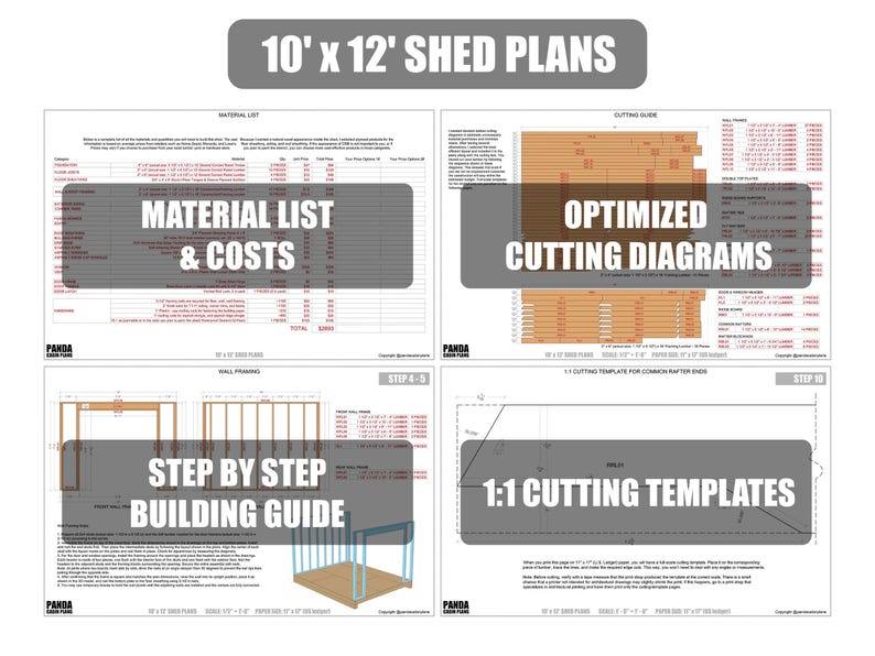 10x12 Shed Plans - DIY Building Guide - Blueprints PDF With Material ...