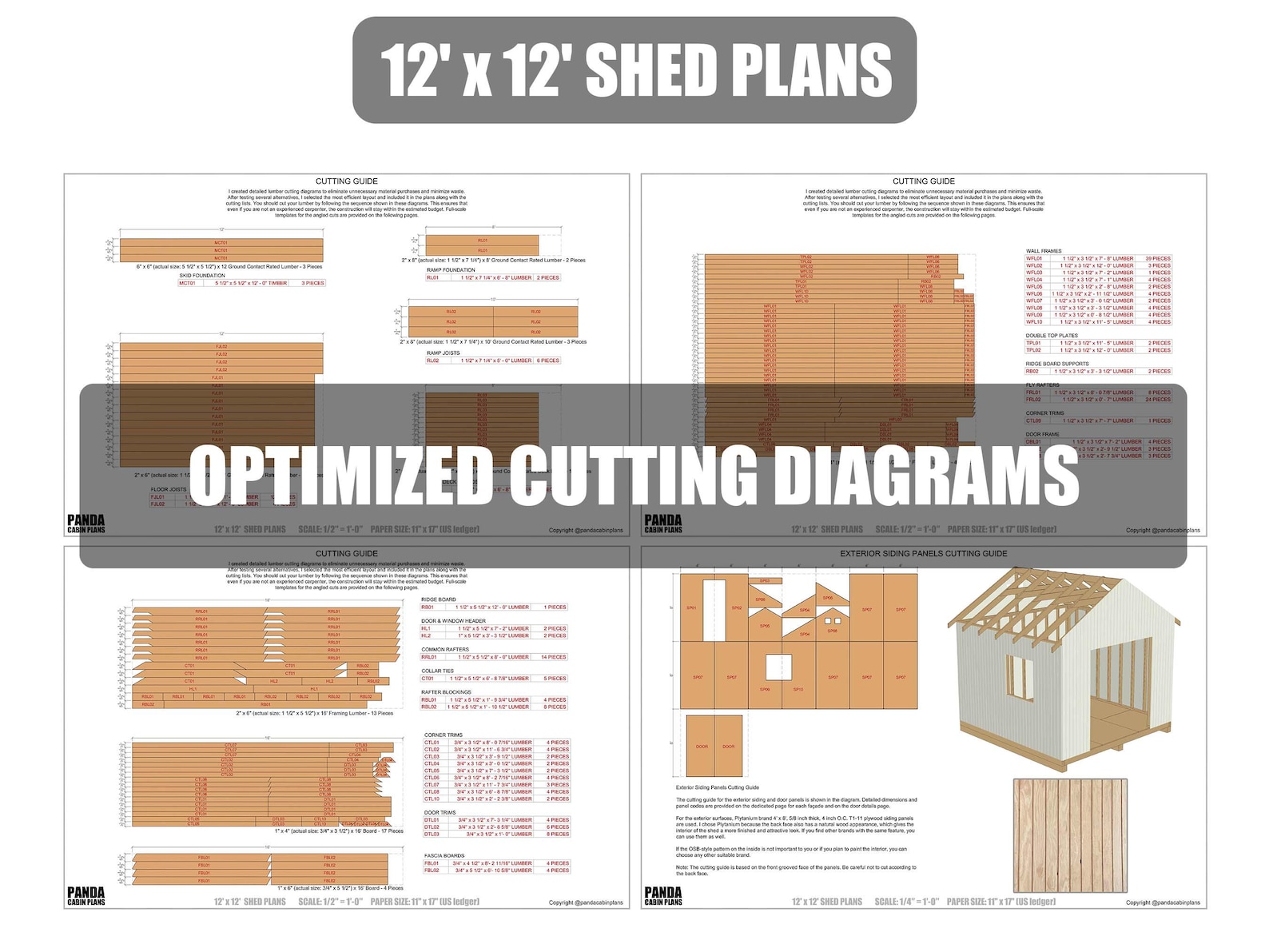 12x12 Shed Plans - DIY Building Guide - Blueprints PDF With Material ...