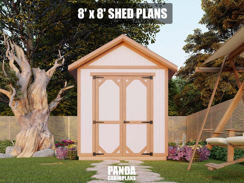 8x8 Shed Plans - DIY Building Guide - Blueprints PDF With Material List ...
