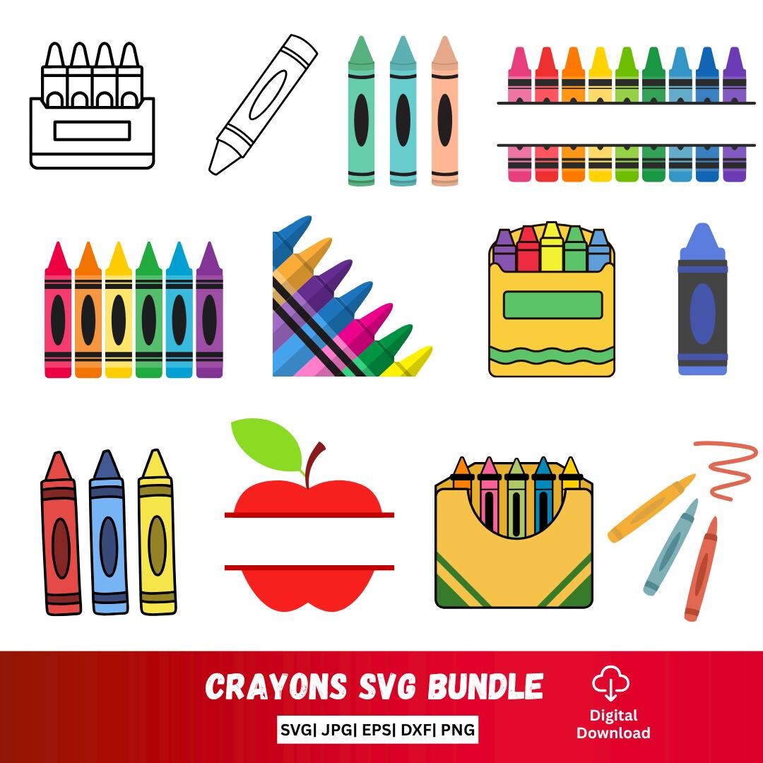 Crayon Split Monogram Svg, Crayon Svg, Teacher Svg, Crayon Wrapper Svg ...