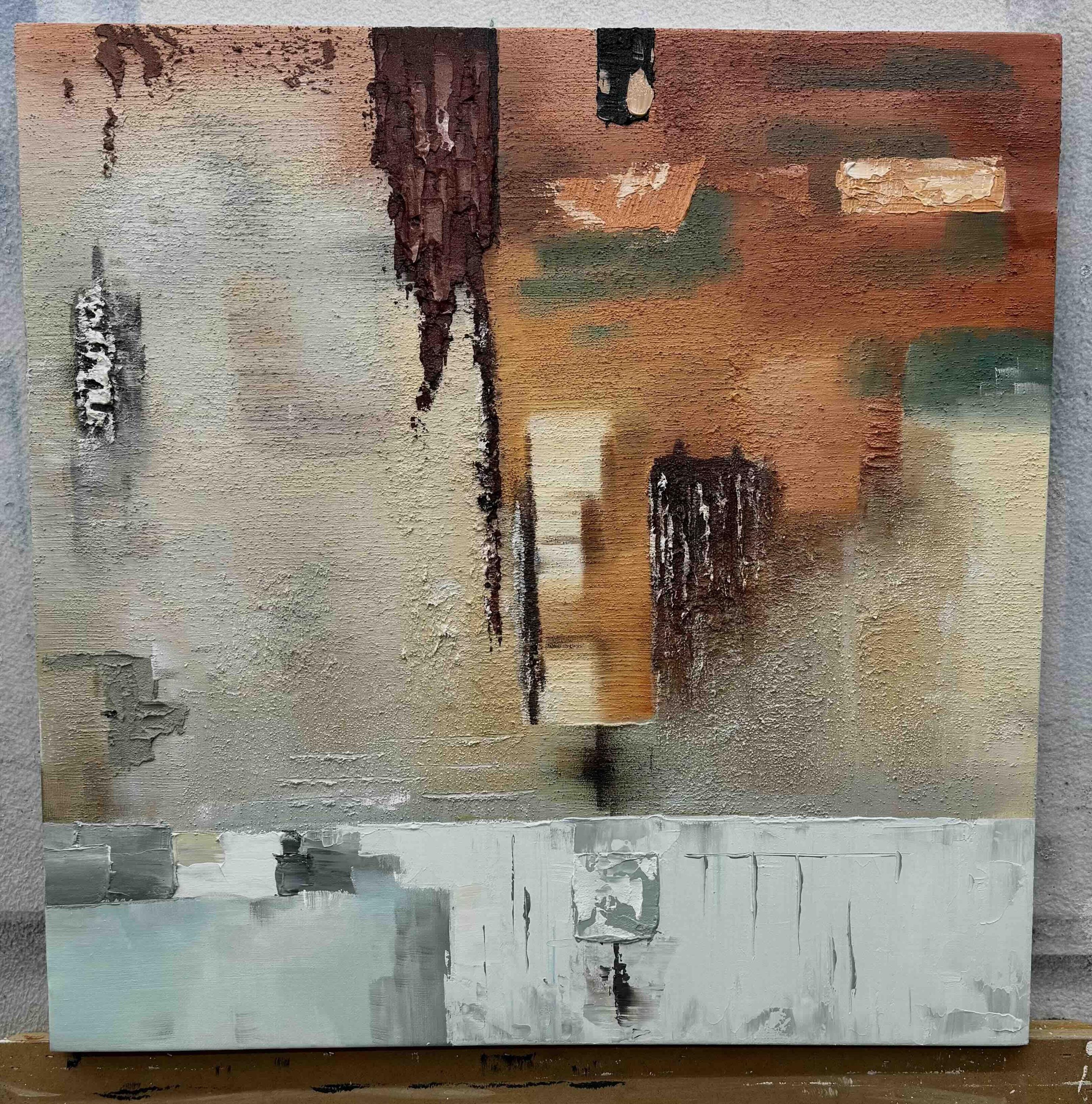 Wabi-sabi Abstract Acrylic Painting: Oversize Square Canvas Wall Art - Etsy