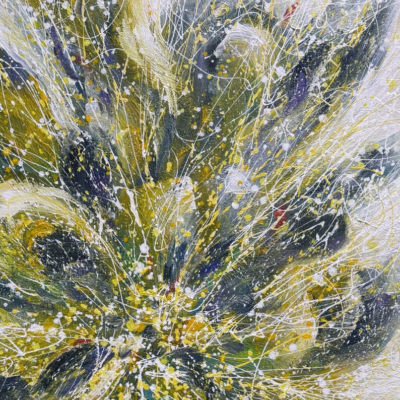 Abstract Floral Painting: Hand-painted Textured Acrylic Wall Art - Etsy