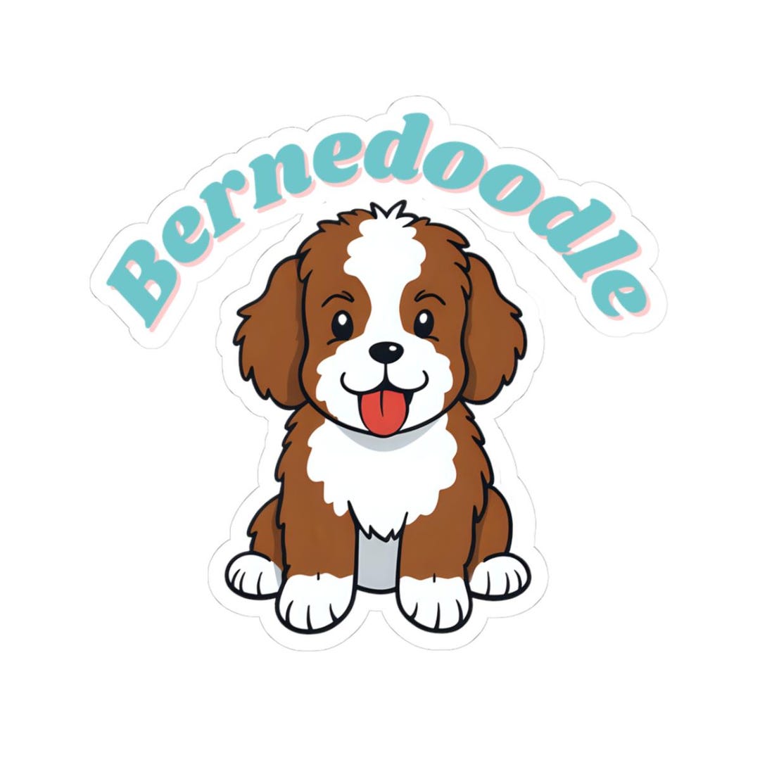 Cute Bernedoodle Kiss-cut Stickers, Dog Lover Gifts, Laptop Stickers ...