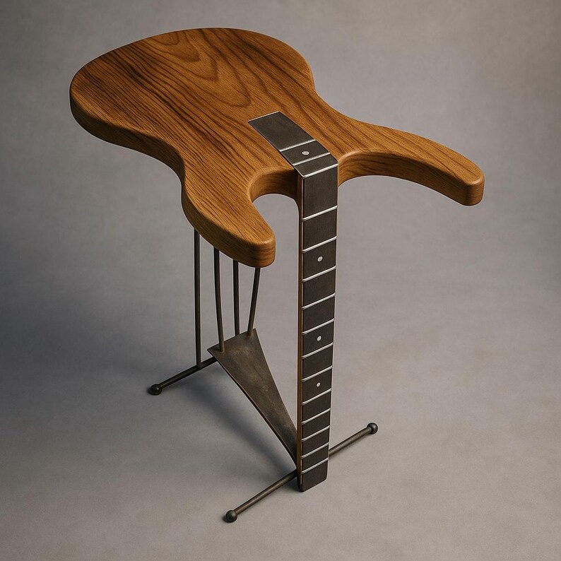 Handcrafted Mahogany Guitar Side Table – Unique Metal Leg Design - Etsy