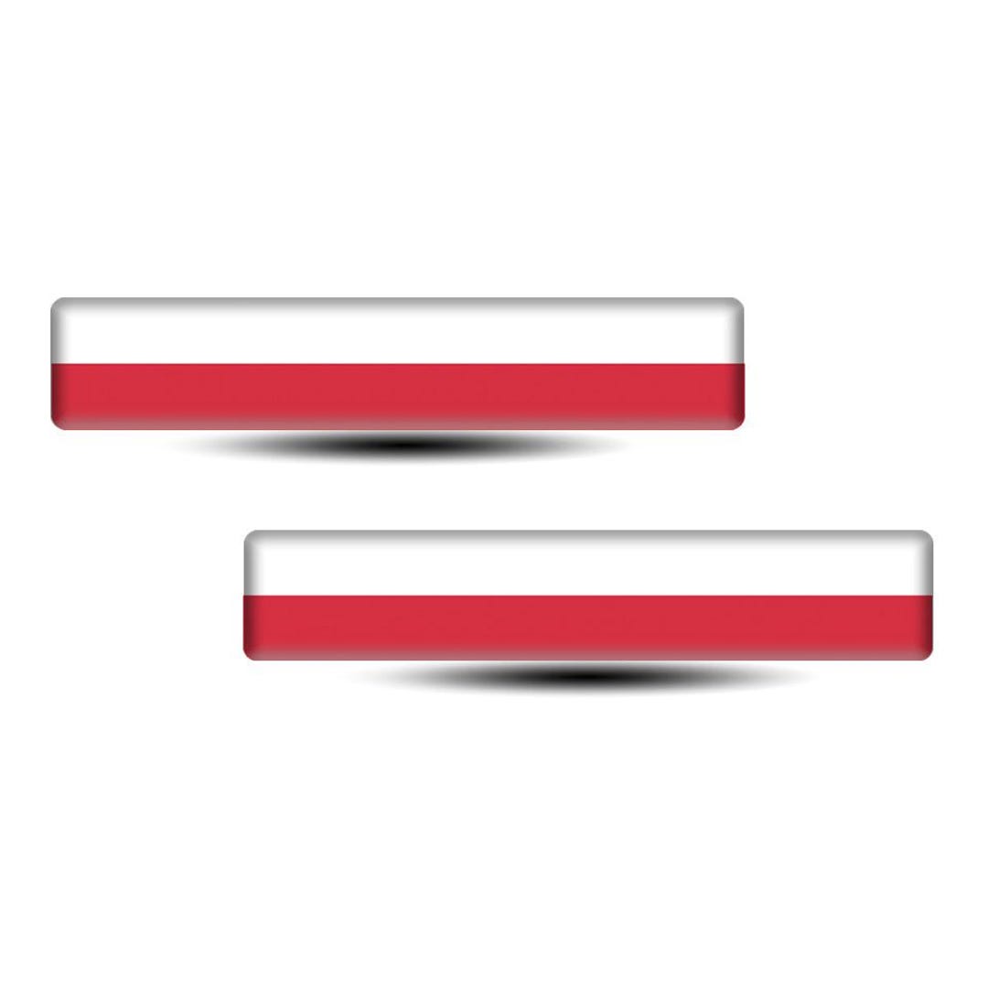 2pcs Poland National Flag Domed Sticker Decal 3D Universal Epoxy Phone ...