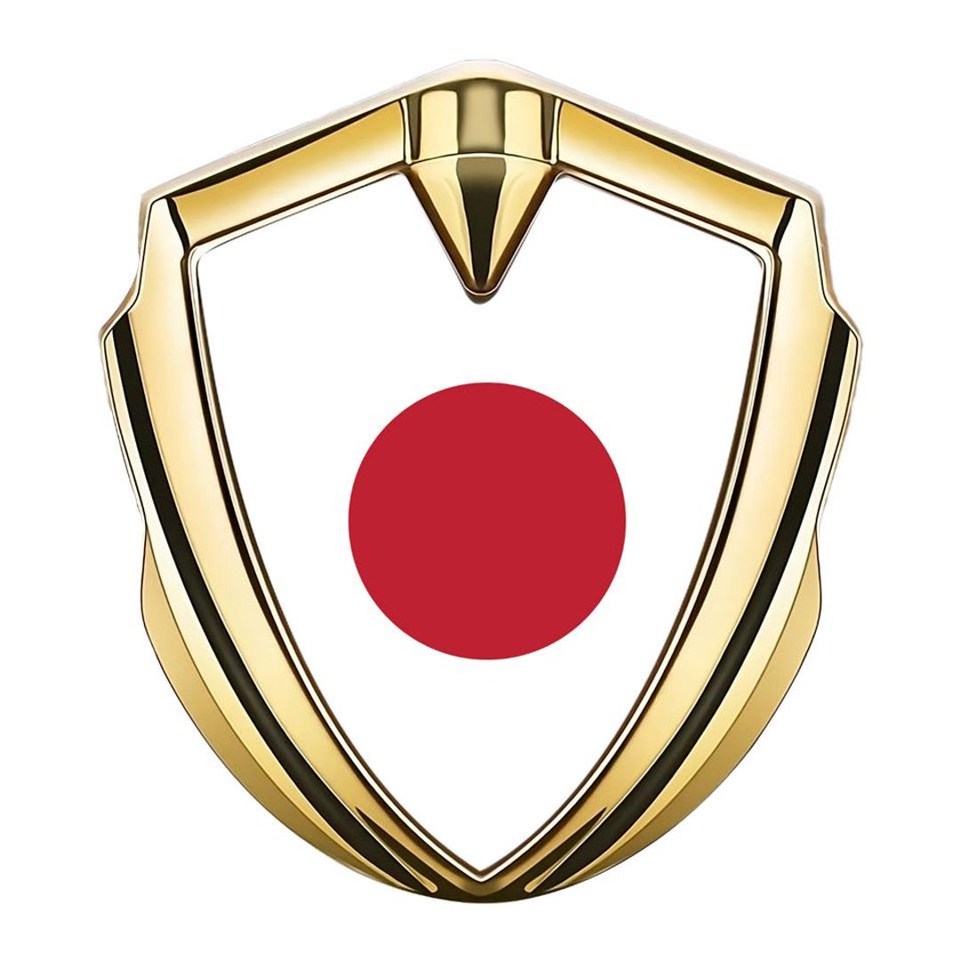Japan National Flag Metal Shield Domed Sticker Decal 3D Universal Resin ...