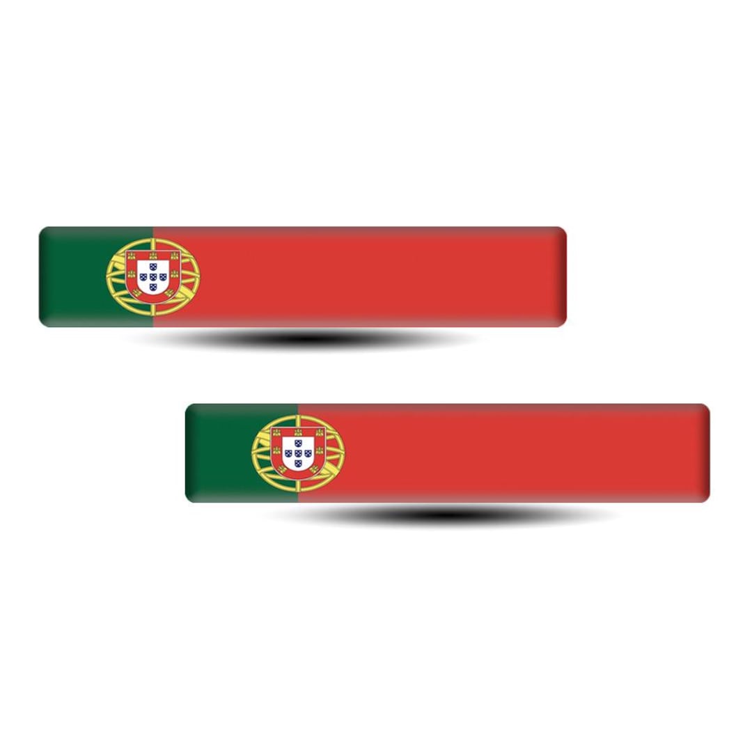 2pcs Portugal National Flag Domed Sticker Decal 3D Universal Epoxy ...