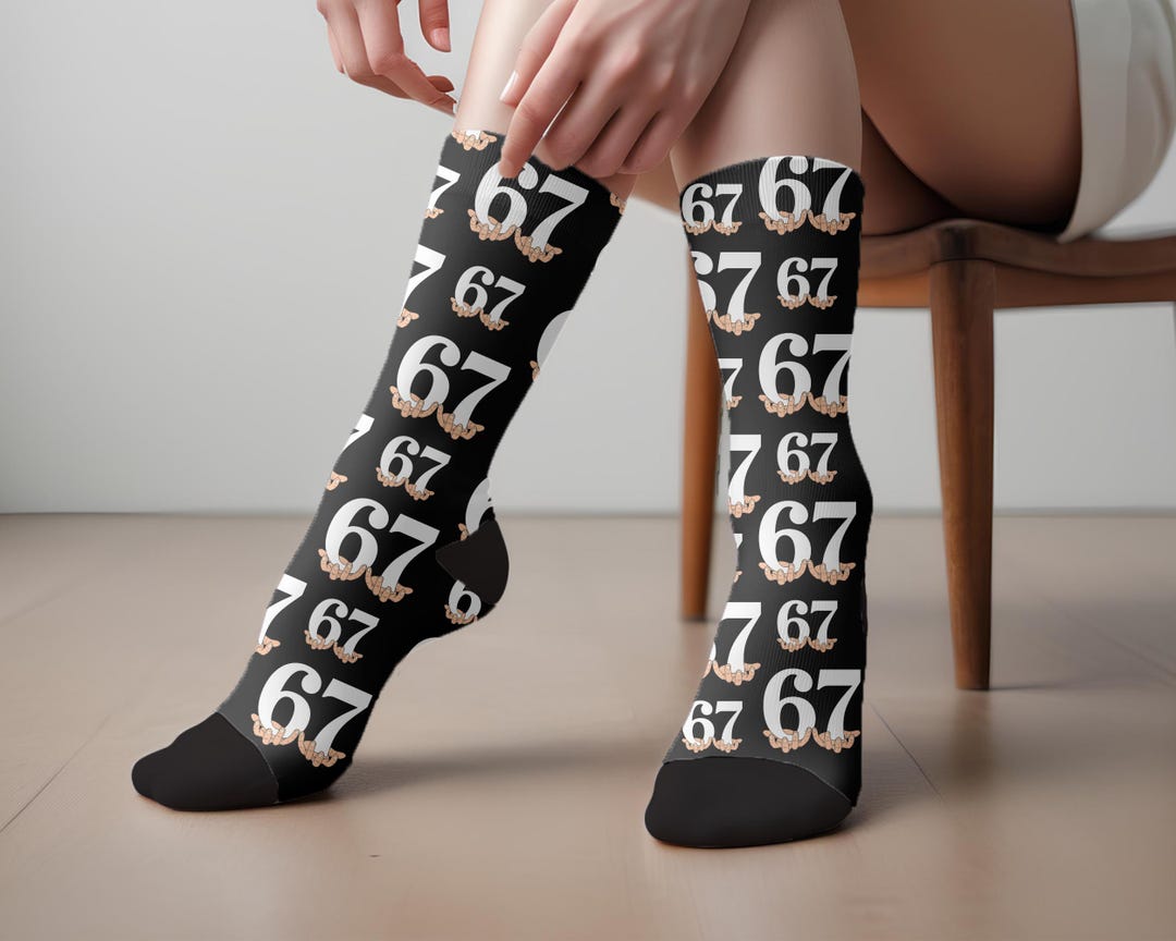 67 Socks, Six Seven Socks, Funny Socks for Teens, Six Seven, Gen Z ...