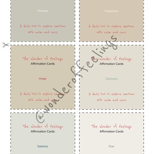 Printable Kids' Affirmation Cards | 6 Illustrated Feelings-based Cards ...