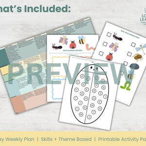Bug Explorers Preschool Weekly Plan - Printable Learning Activities for ...