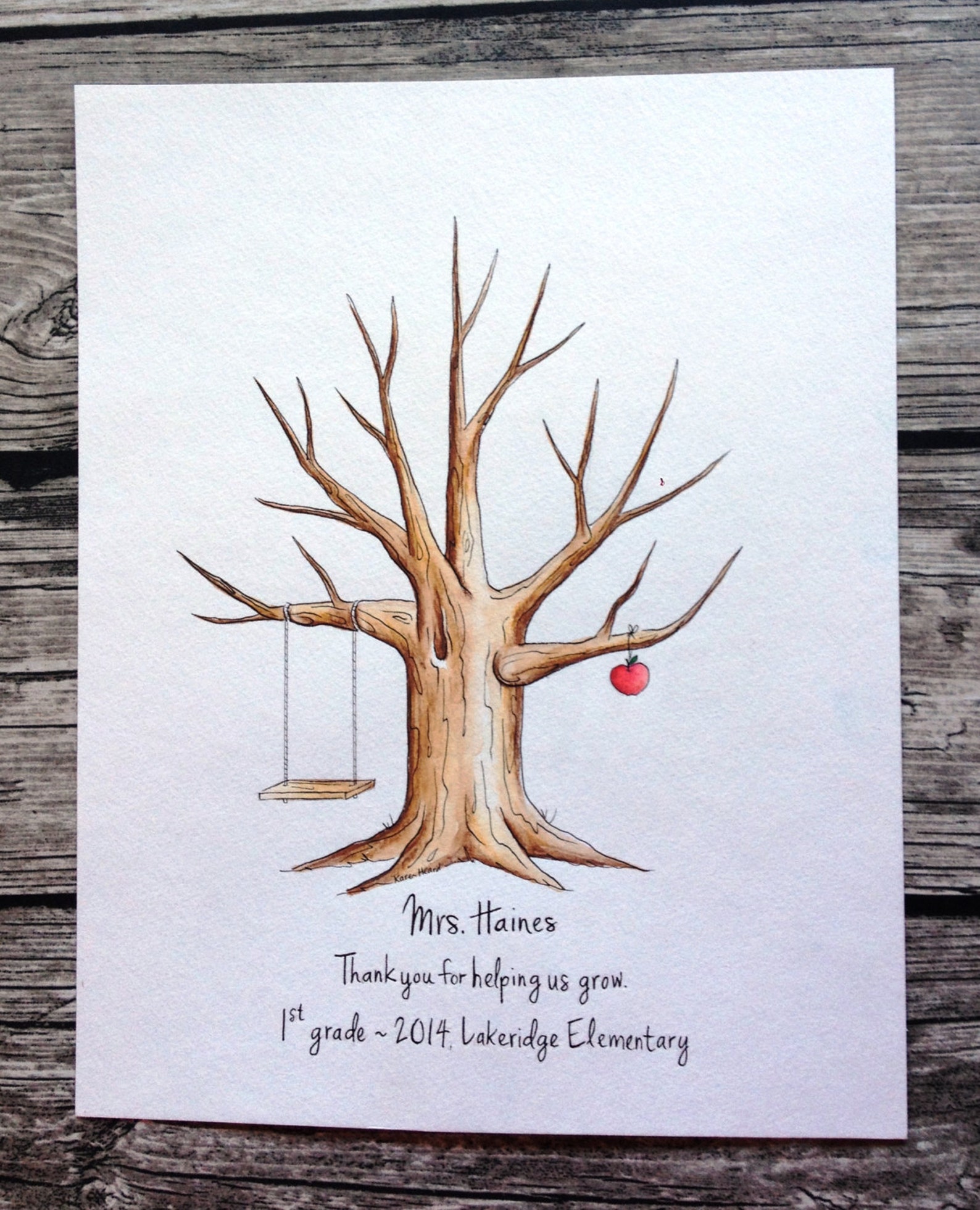 Teacher Appreciation Gift Class Tree. Thank You for Helping | Etsy