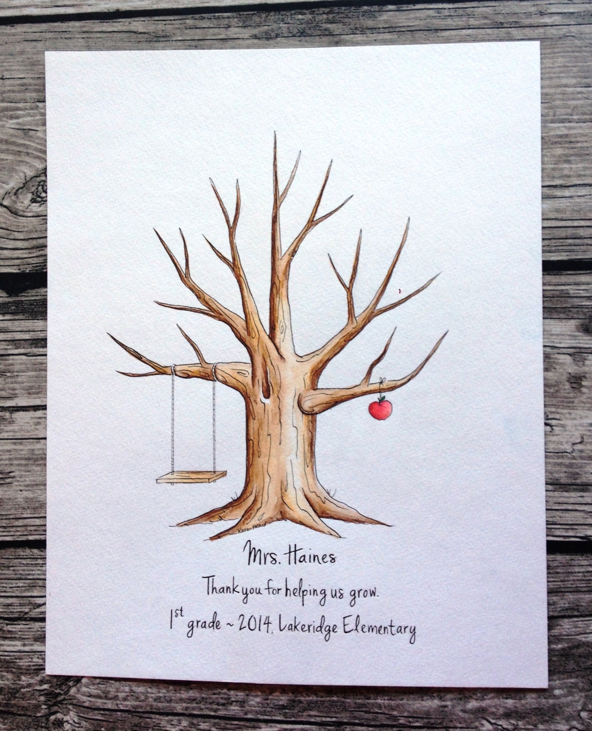 Teacher Appreciation Gift Class Tree. Thank You for Helping | Etsy