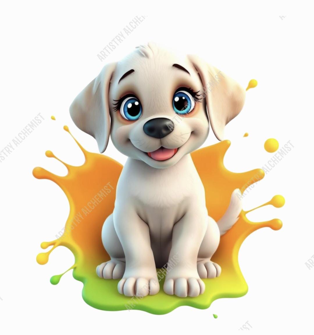 Labrador Puppy PNG | Paint Splash Puppy PNG | Puppy PNG | Labrador ...