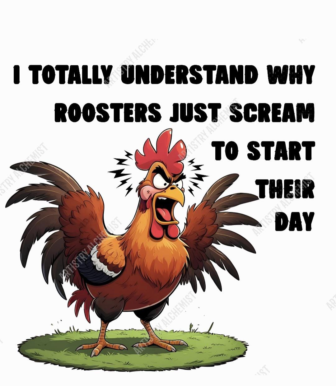 Funny Rooster PNG | Screaming Rooster PNG | Grumpy Rooster PNG | Funny ...