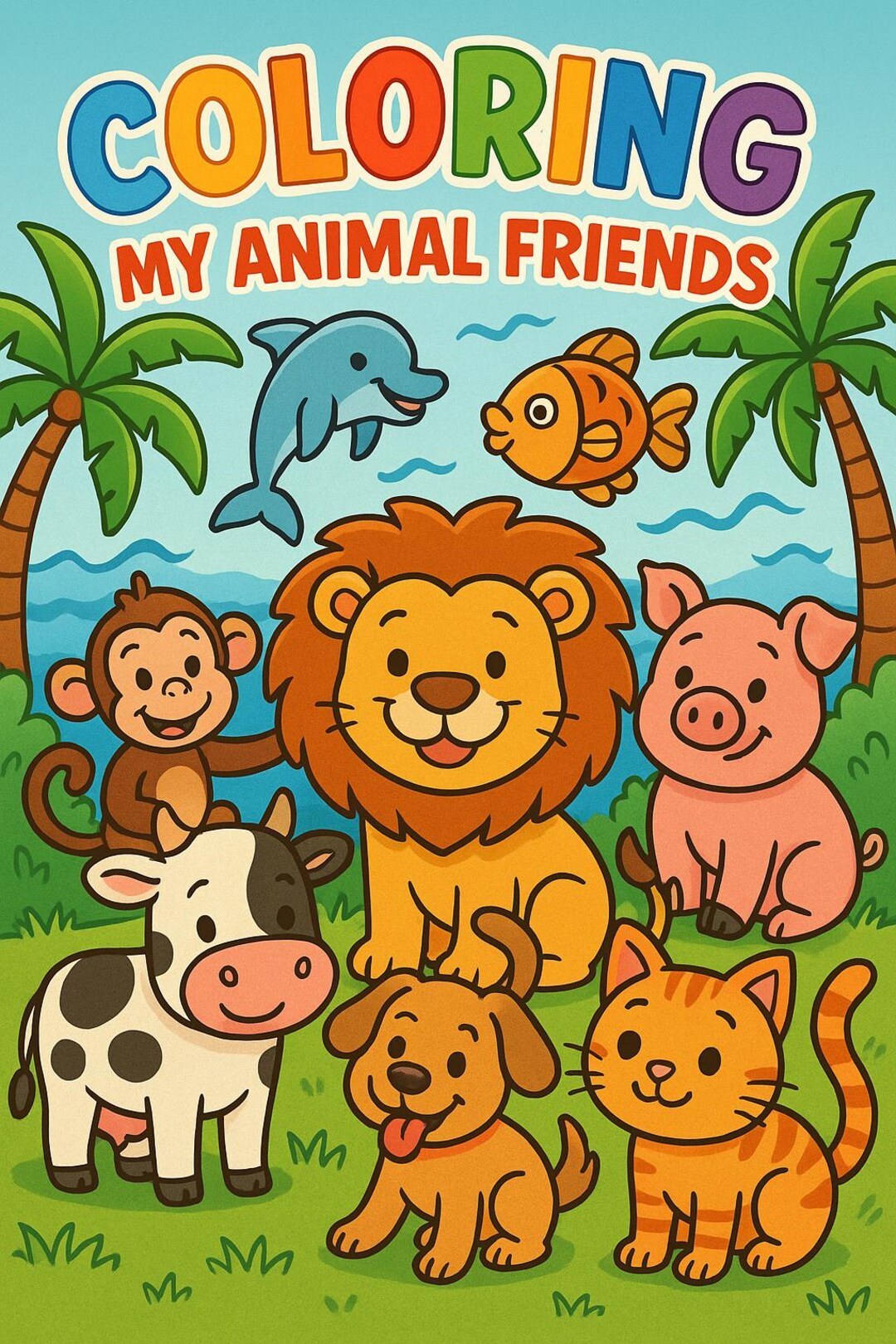 Coloring My Animal Friends-printable Animal Coloring Book for Kids Ages ...
