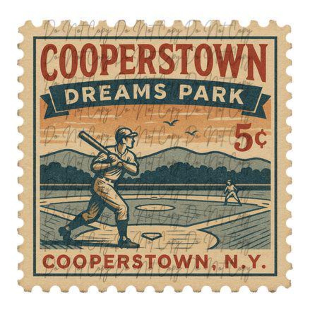 Stadium Postage Stamp, Coopertown Dreams Park DTF Transfer, Iron On ...