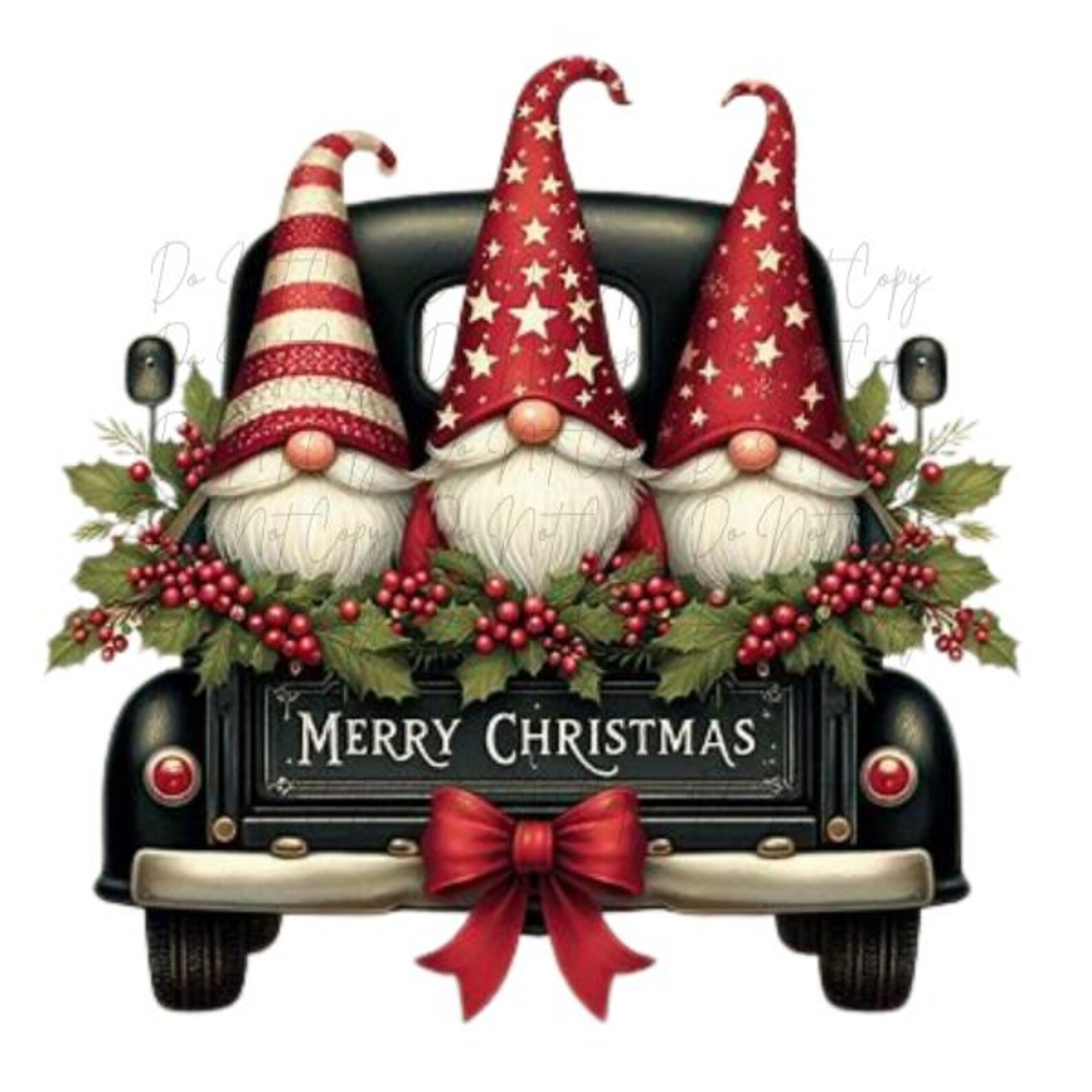 Christmas, Gnomes Riding in the Back of a Truck, Merry Christmas DTF ...