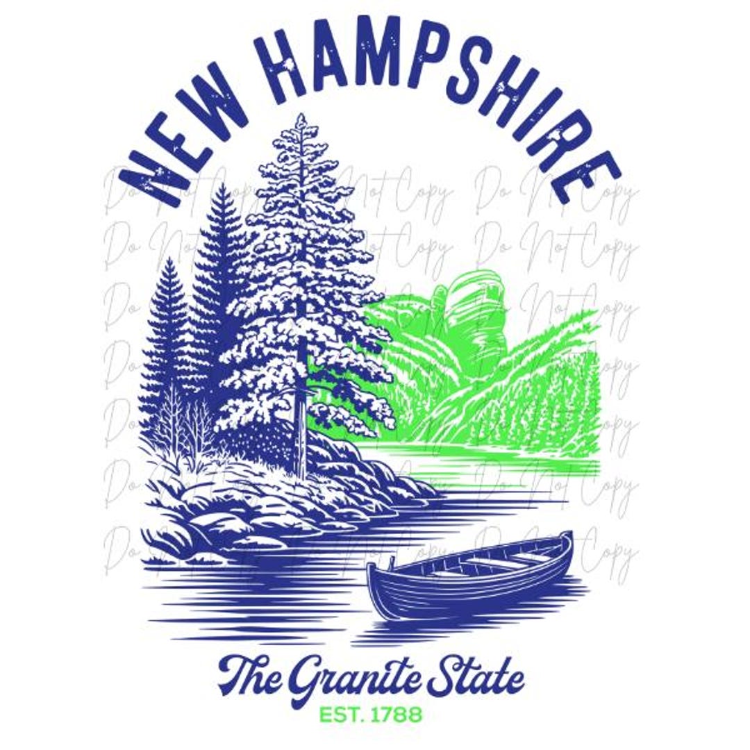 New Hampshire, the Granite State, New Hampshire Transfer, DTF, Iron on ...