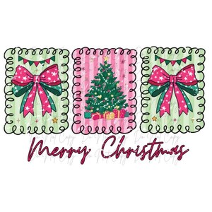 Christmas, Preppy, Merry Christmas DTF Transfer, Iron On, Ready to ...