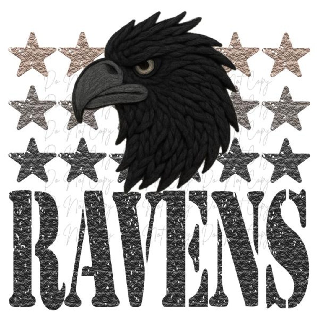 Ravens Faux Yarn Mascot, DTF Transfer, Ravens DTF, Iron on Ready to ...